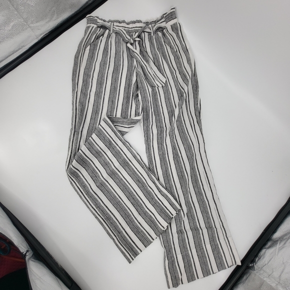 Rewind | Pants & Jumpsuits | Rewind Linen Blend Belted Striped Pants ...